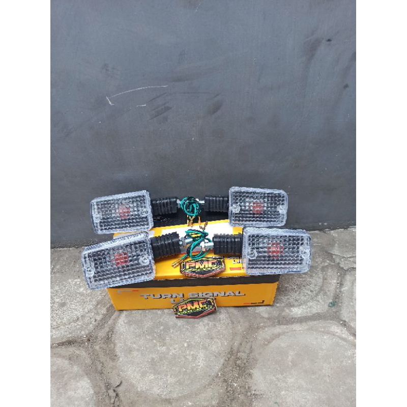 Jual lampu sein sen depan belakang honda win gl100 set kanan kiri putih ...