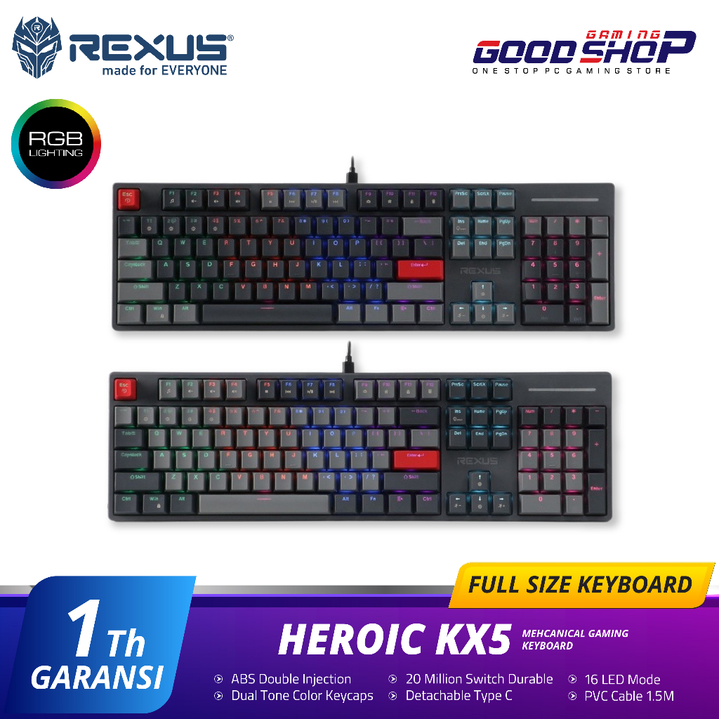 Jual Rexus Heroic KX5 / KX-5 / KX 5 Gaming Keyboard | Shopee Indonesia