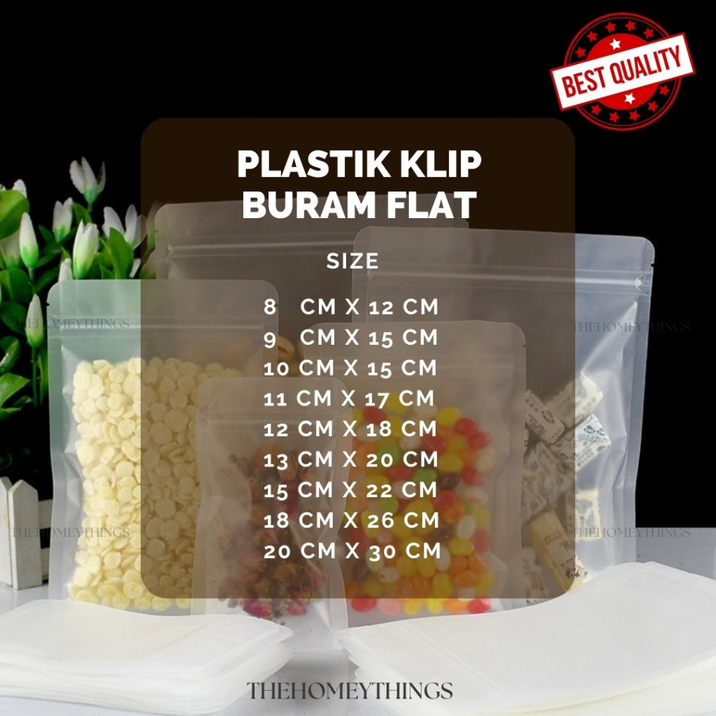 Jual PLASTIK KLIP BURAM FLAT POUCH PLASTIK ZIPLOCK ECER SATUAN ...