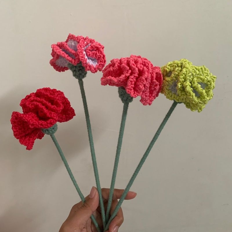 Jual [Ready Stock] Bunga Carnation Rajut | Bunga Rajut | Buket ...