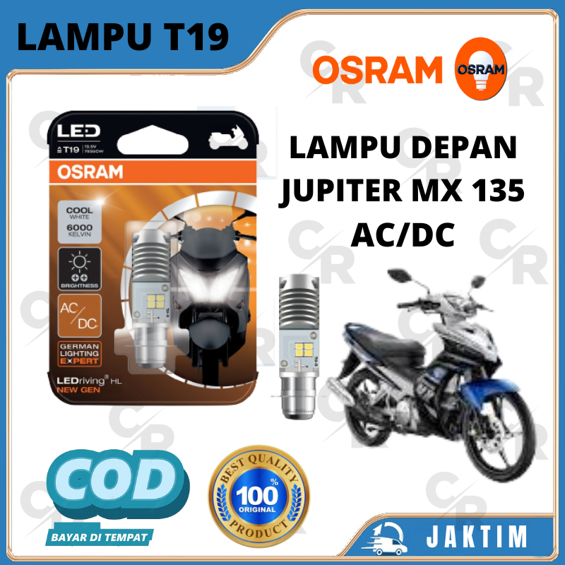 Jual LAMPU BOHLAM DEPAN MOTOR JUPITER MX 135 LED OSRAM T19 AC/DC H6 ...