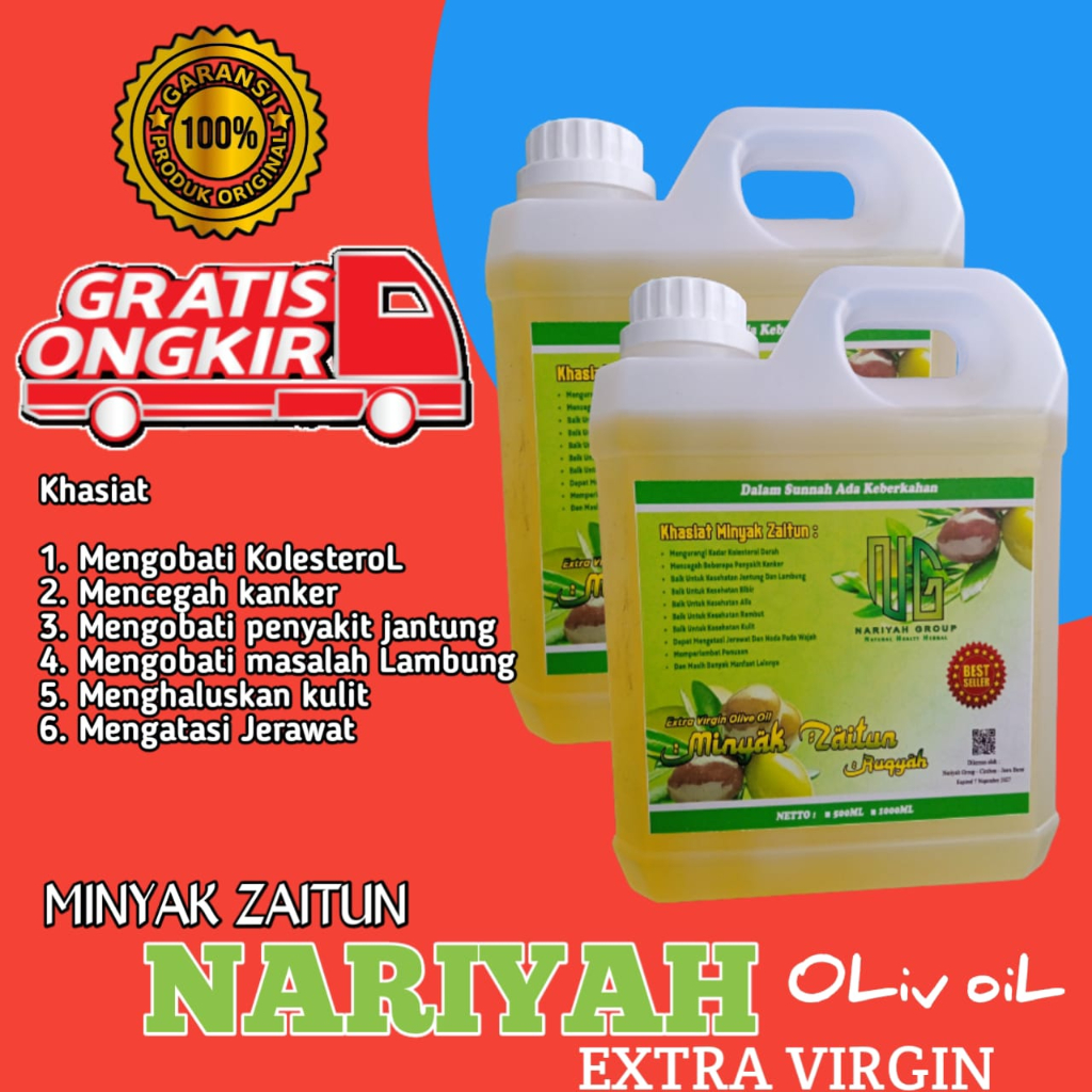Jual Minyak Zaitun Nariyah Zaitun Extra Virgin Olive Oil 1000mL ...