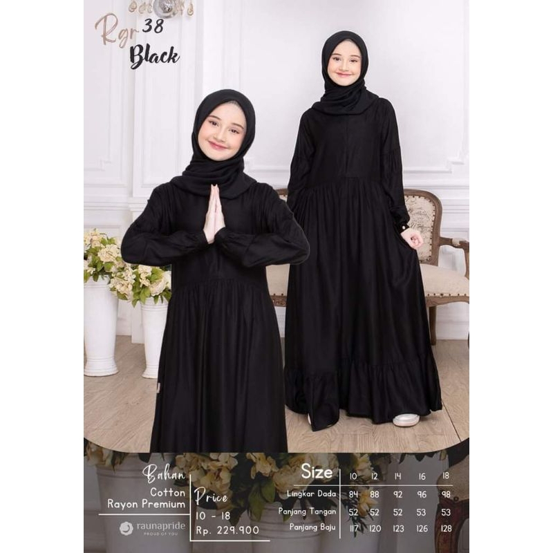 Jual Gamis Rauna remaja / gamis remaja hitam / gamis remaja putih ...