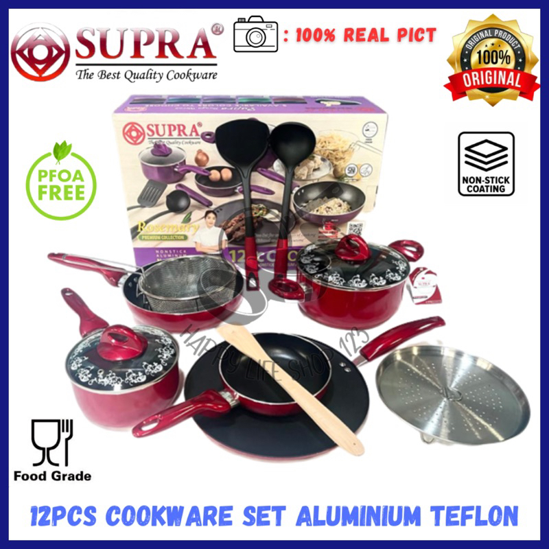 Jual Panci Set Supra 12pcs / Panci Cookware Set Aluminium 12pcs ...