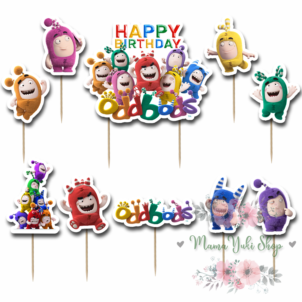 Jual Topper Cake Hiasan Kue Ulang Tahun Anak motif ODDBODS | Shopee ...