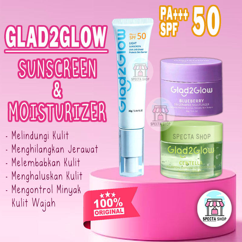 Jual Glad2Glow Sunscreen Moisturizer Glad 2 Glow Perawatan Wajah ...