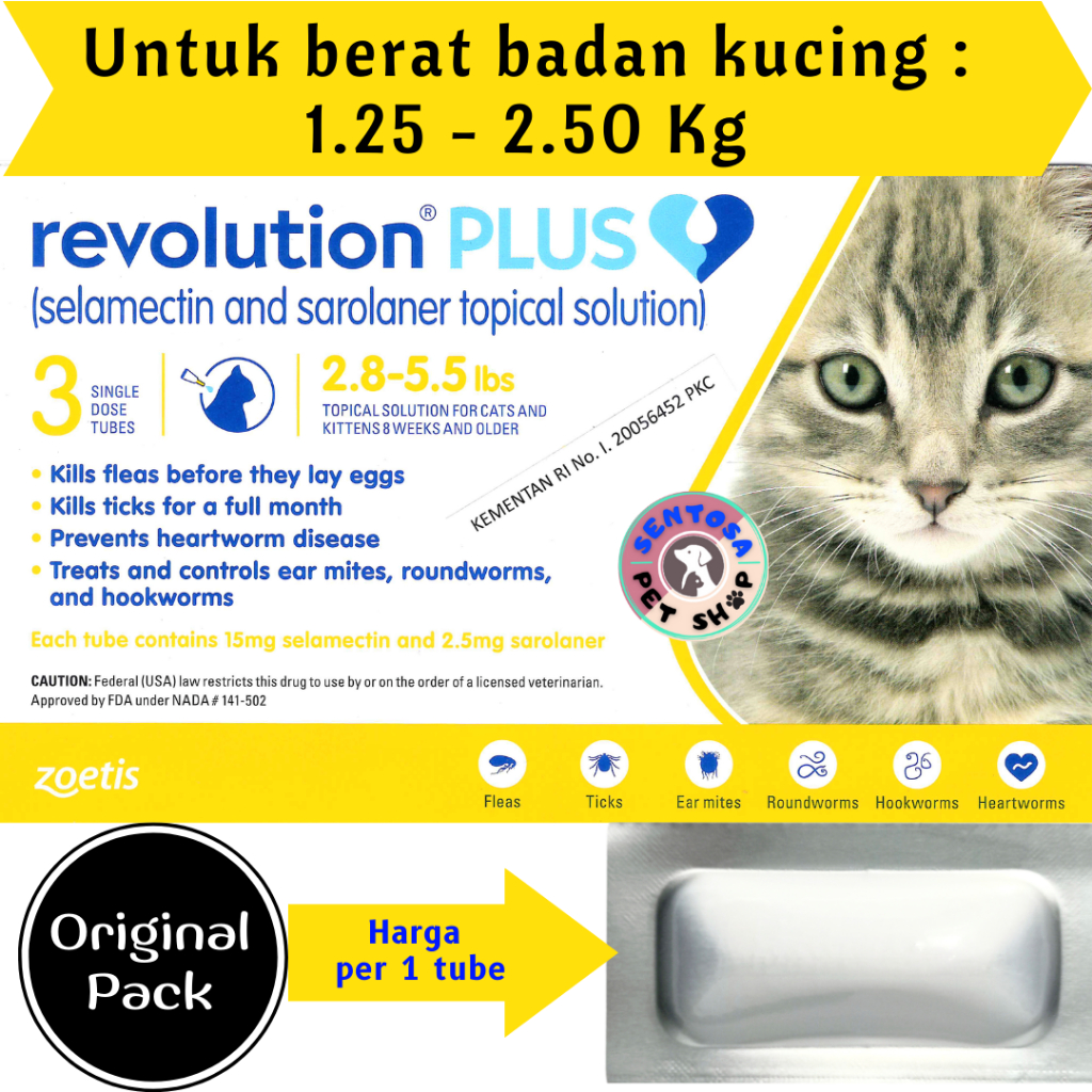 Jual Revolution Plus Cat Gold Kitten 0.25 ml Obat cacing dan kutu ...