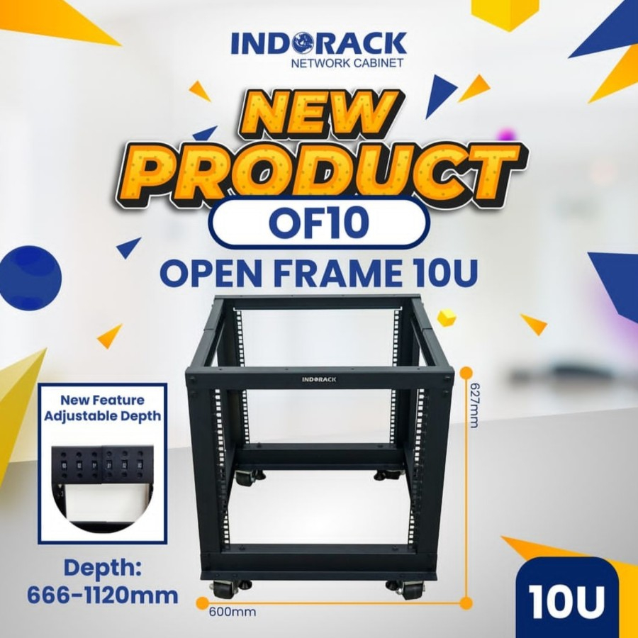 Jual OF10 Open Frame INDORACK Open Frame Rak Audio / Rak Server 10U ...