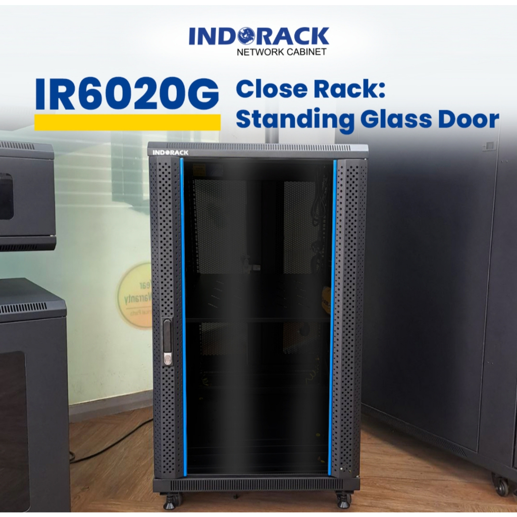 Jual Rak Server INDORACK Close Rack Glass Door 20U Depth 600mm ...