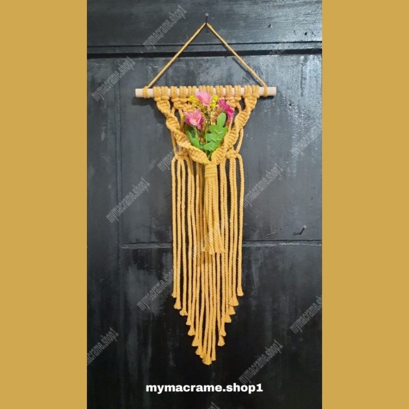 Jual Hiasan Dinding Macrame Aesthetic (SUDAH TERMASUK BUNGA) | Shopee ...