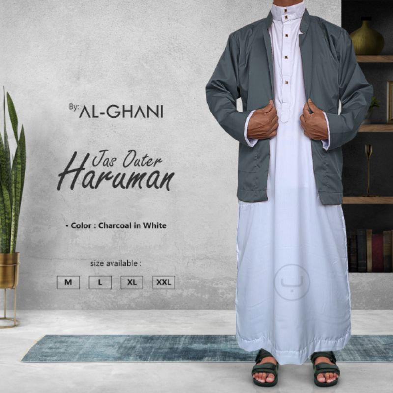 Jual jas outer haruman, jas outer pria casual bahan katun premium, set ...