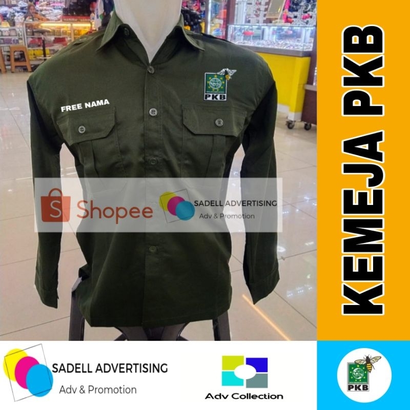 Jual Kemeja PKB Kemaja Partai PKB Hijau Army PDH Lengan Panjang Pria ...