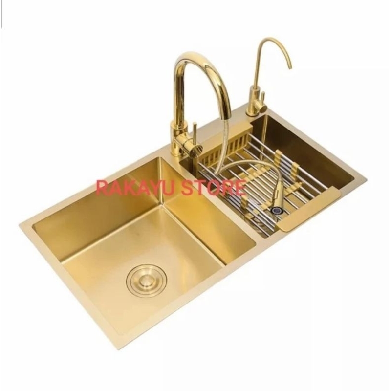 Jual PAKET LENGKAP KITCHEN SINK 8245 GOLD MODEL ONAN BAK CUCI PIRING 1 ...