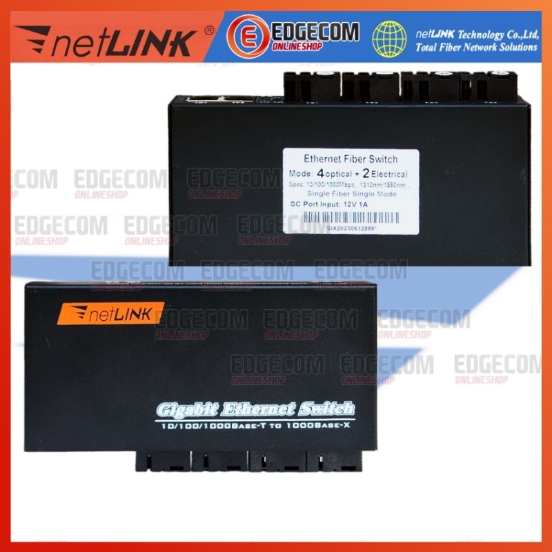 Jual Media Konverter Gigabit 4 FO 2 LAN 10/100/1000M Fiber Optic FO SC Converter RJ45 Switch ...