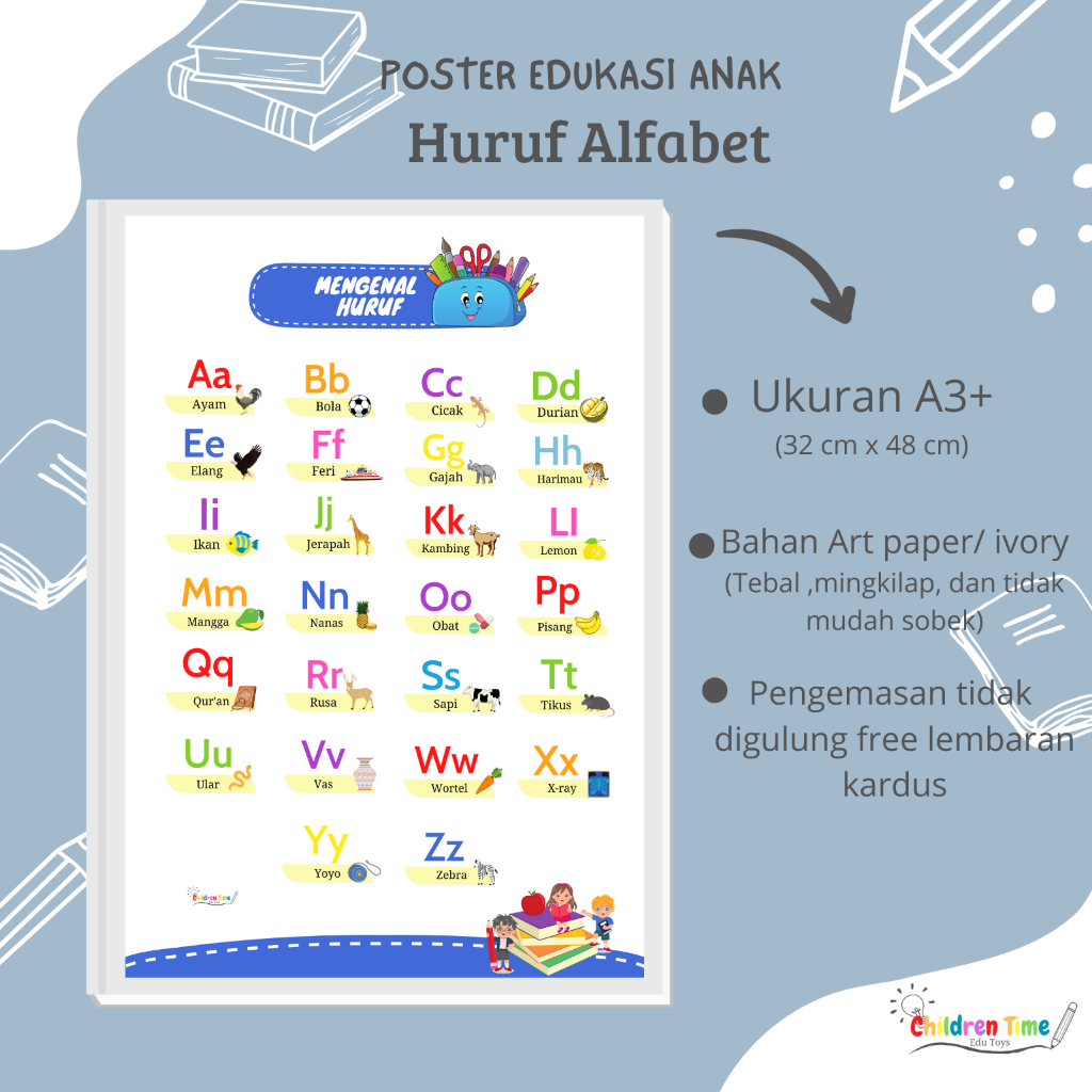 Jual POSTER EDUKASI MENGENAL HURUF | Shopee Indonesia