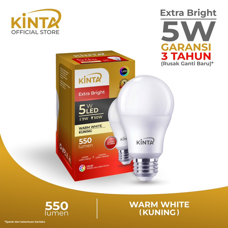 Jual Kinta Lampu LED Extra Bright 5 Watt Kuning - Garansi 3 Tahun ...