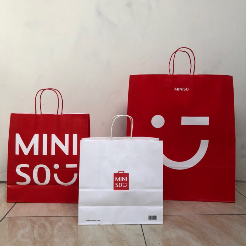 Jual [FREE PACKING BUBBLE] MINISO PAPERBAG ORIGINAL UKURAN S M L ...