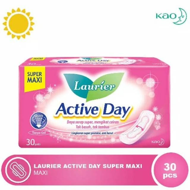 Jual Laurier active day maxi wing pink 30pads | Shopee Indonesia