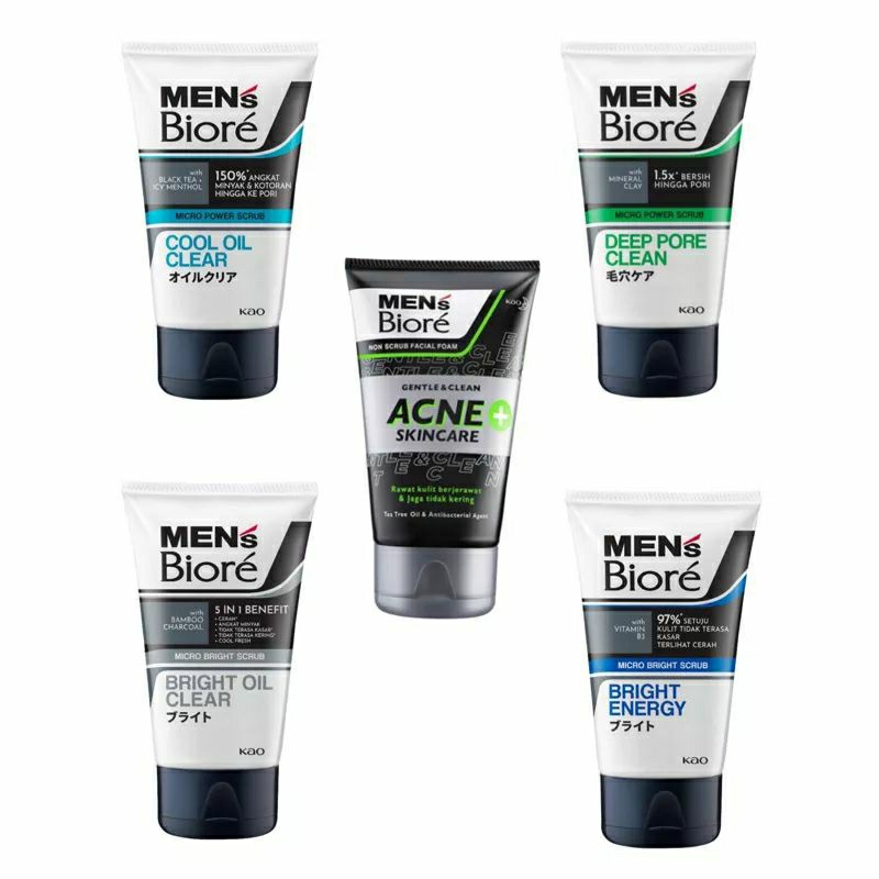 Jual BIORE MEN face wash facial foam 100ml/sabun cuci muka biore 100ml | Shopee Indonesia