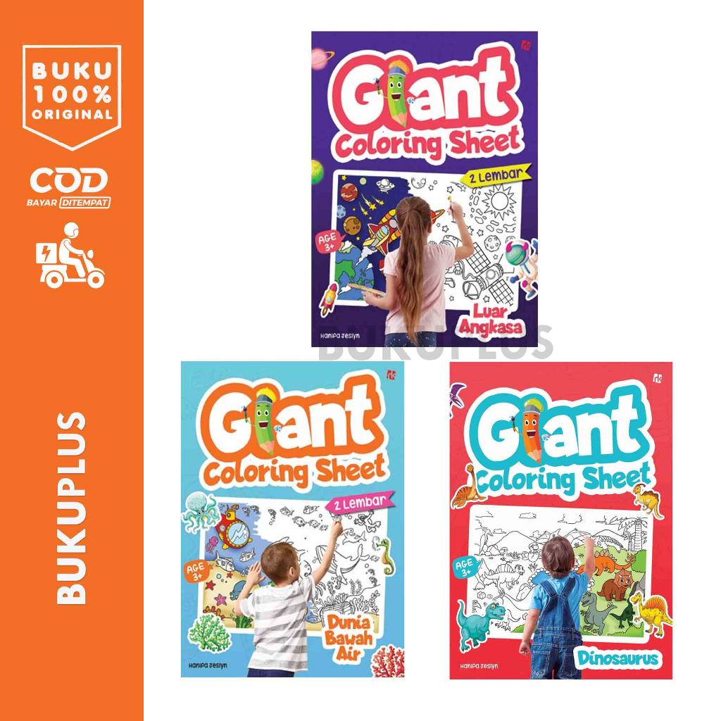 Jual GIANT COLORING SHEET / LUAR ANGKASA / DUNIA BAWAH AIR / DINOSAURUS ...
