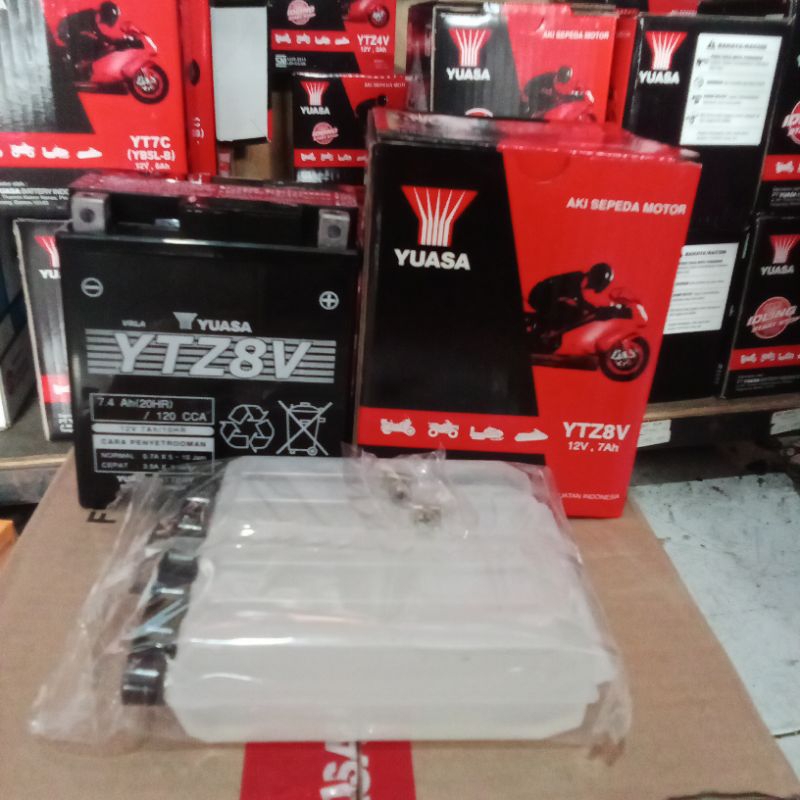 Jual Aki Yuasa Ytz8v R25 CBR 250 Vespa matik Xmax KHUSUS PULAU JAWA | Shopee Indonesia