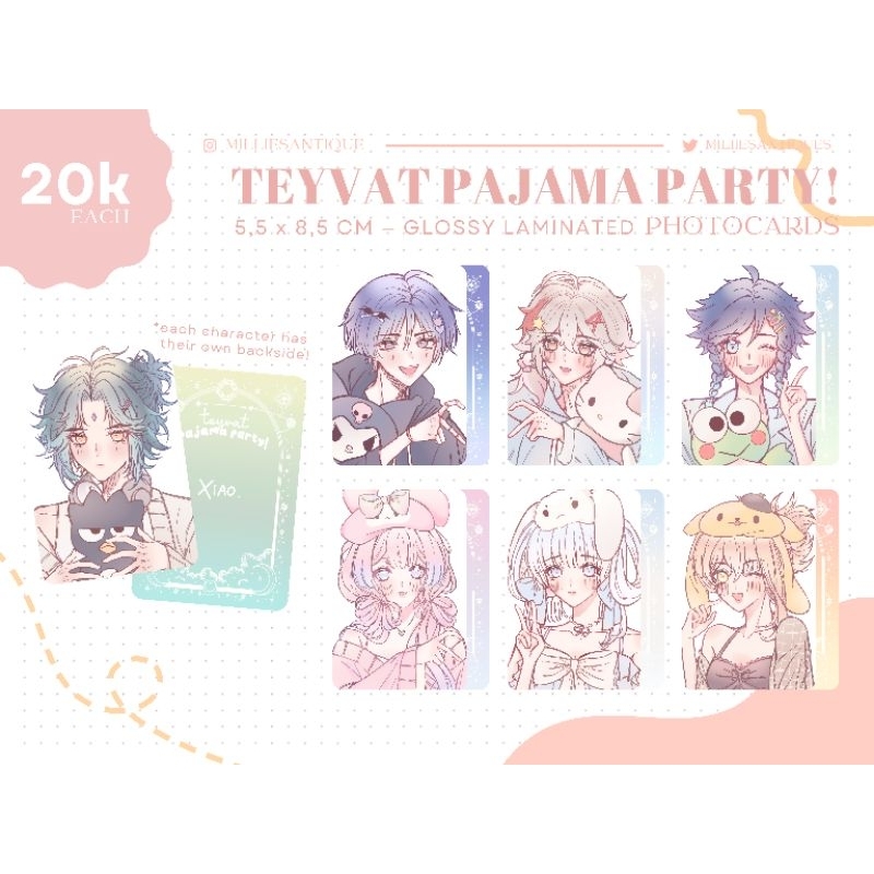 Jual Genshin Impact Teyvat Pajama Party Fanmade Photocards Shopee