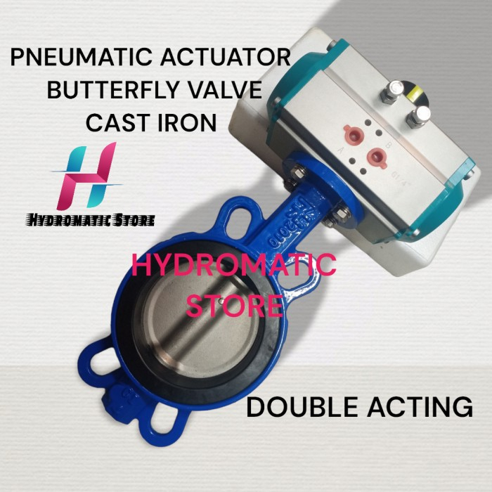 Jual Pneumatic Actuator Butterfly Valve 12"inch Body cast iron Double ...