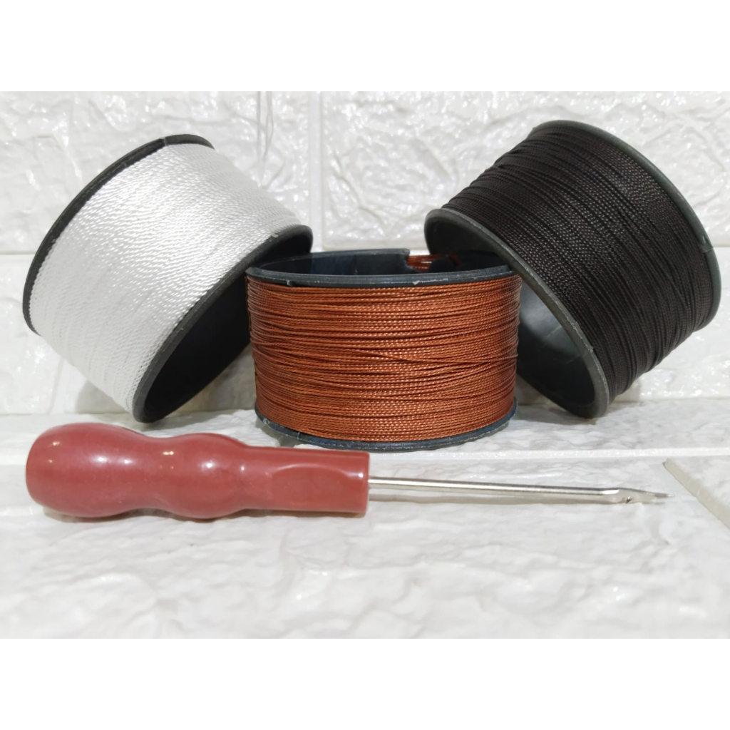 Jual Paket Benang Nilon Besar Sol sepatu + Jarum Paten Tidak Mudah ...