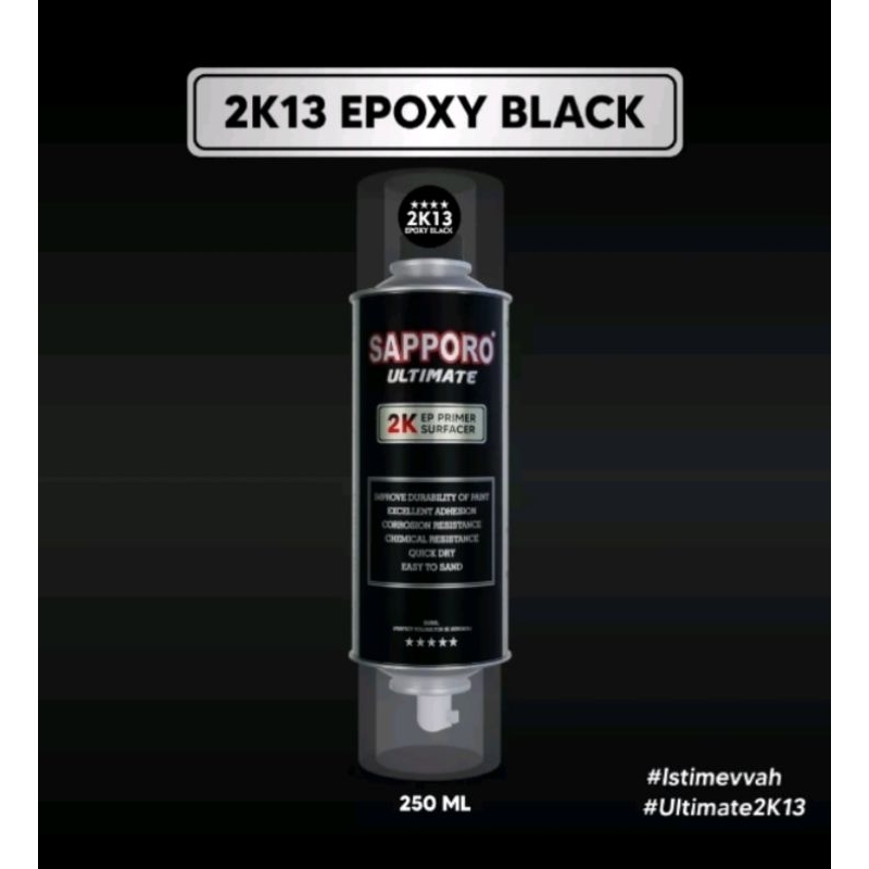 Jual SAPORO SAPPORO ULTIMATE 2K 2K13 Epoxy Black 250ml 2 K13 Komponen ...