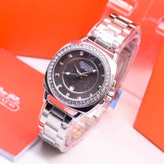 Jual Jam Tangan Wanita COACH 7484 tanggal diamond Rantai Paket Watch ...