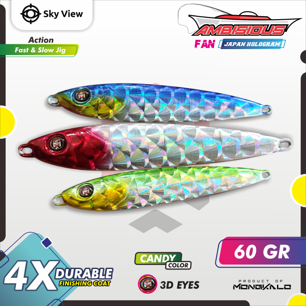 Jual Metal Jig 60 Gram MONGKALO AMBISIOUS Sisik Kipas jig 60g 60gr 60 g 60 gr 60grm 60 grm ...