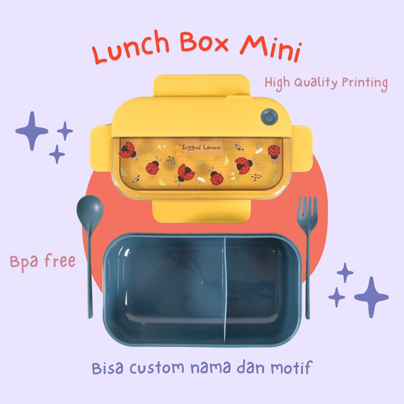 Jual Lunch box mini (bisa custom motif dan nama) | Shopee Indonesia