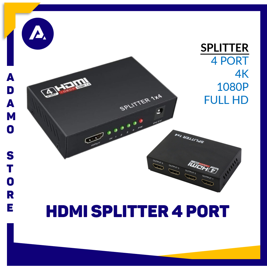 Jual HDMI Splitter 1 In 4 Out 4 Port Hub Split Repeater Amplifier ...
