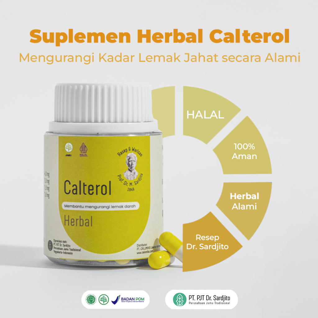 Jual CALTEROL Obat Herbal Isi 60 Kapsul Penurun Kolesterol ...