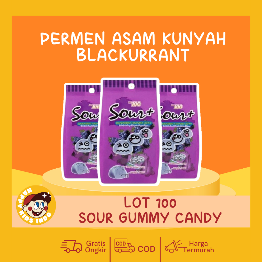 Jual PERMEN ASEM RASA BUAH SOUR 100+ LOT 100 - ISI 25PCS | Shopee Indonesia