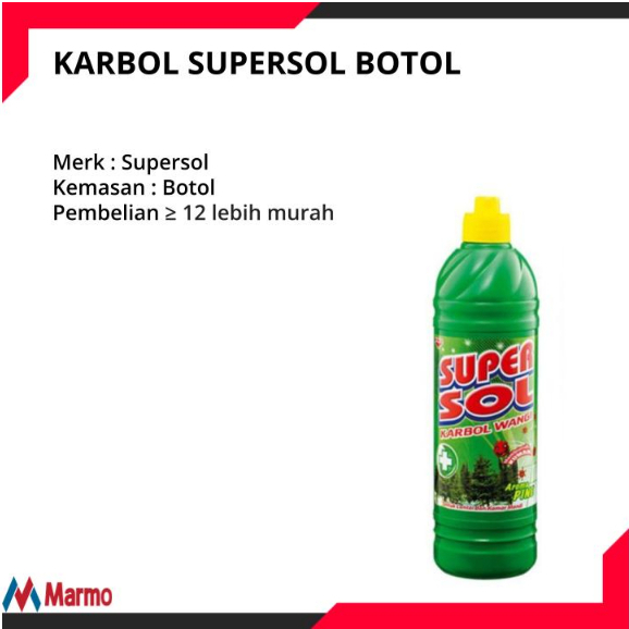 Jual KARBOL SUPERSOL BOTOL 900 ML | Shopee Indonesia