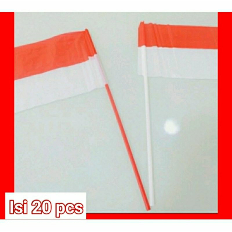 Jual Stik Bendera Merah Putih isi 20 pcs Bendera Plastik Dirgahayu Hut ...