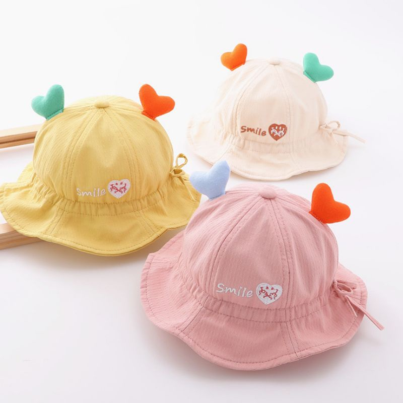 Jual Topi Bucket Fashion Newborn Bayi Balita Motif Smile Love Baby ...