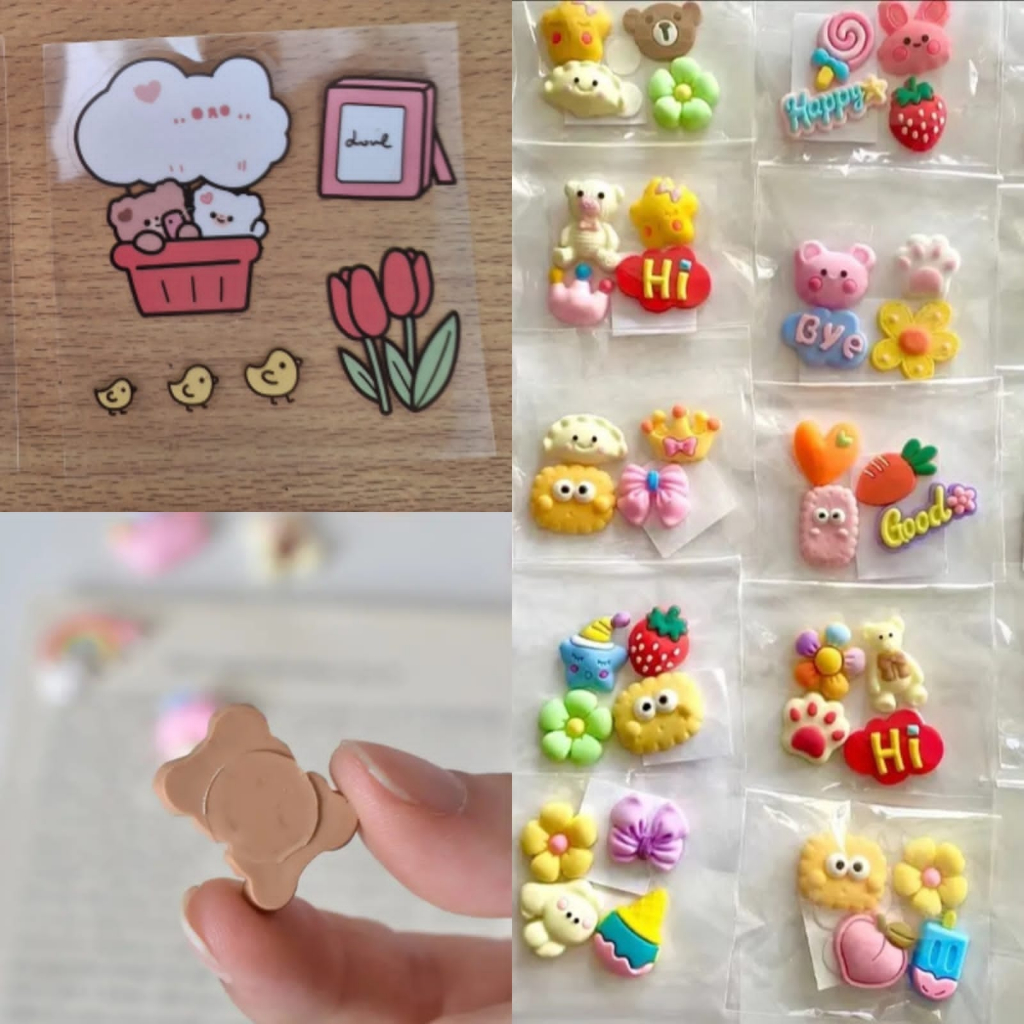 Jual Stiker 3D timbul Resin Clay Karet| Stiker Lucu 2D untuk Botol ...