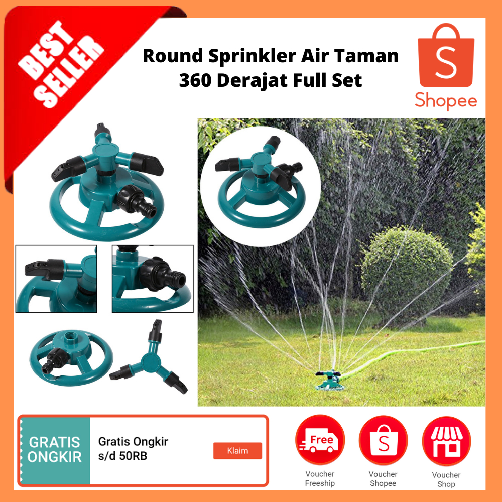 Jual Round Sprinkler Air Taman 360 Derajat Full Set / / Alat Penyiram ...