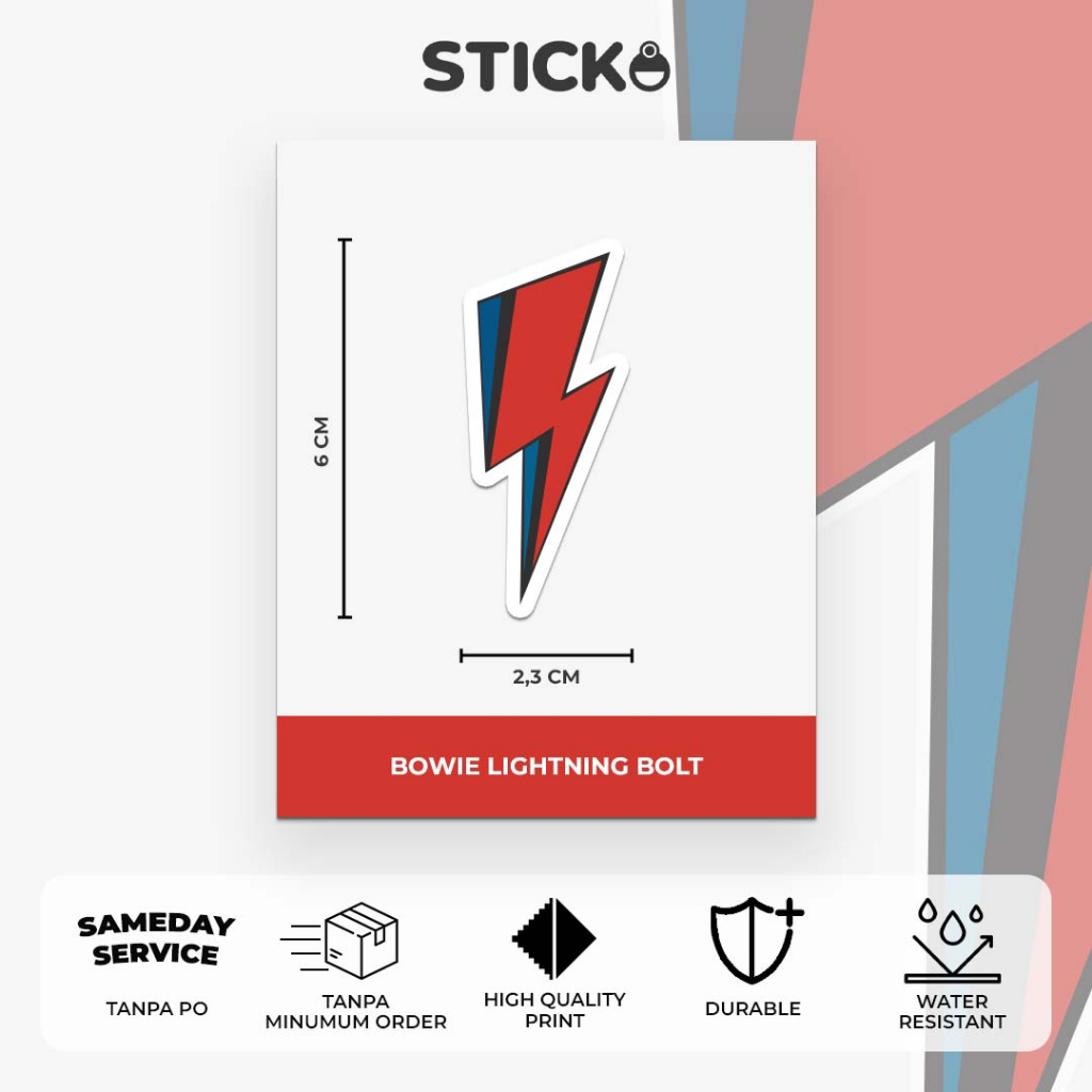 Jual Sticker David Bowie Lightning Bolt Stiker Vinyl Print Band Musik ...