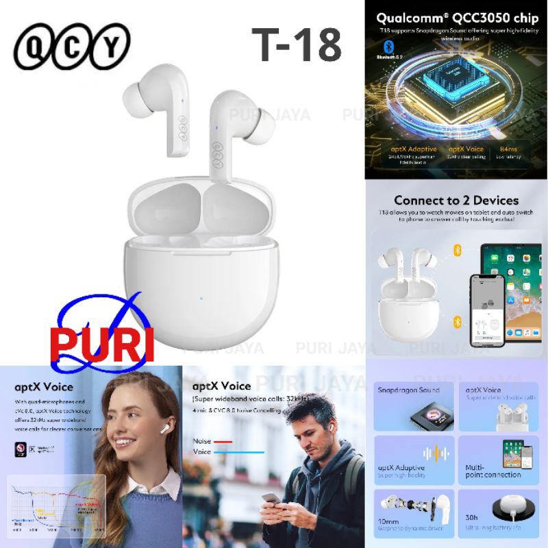 Jual QCY T18 Melobuds ANC 2 Devices Connetion TWS aptX cVc 8.0 Low ...