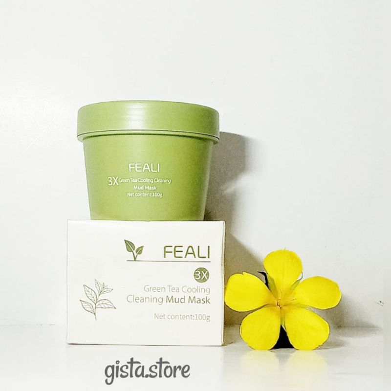 Jual 𝐅𝐄𝐀𝐋𝐈 𝐆𝐫𝐞𝐞𝐧 𝐓𝐞𝐚 𝐂𝐥𝐚𝐲 𝐌𝐚𝐬𝐤 𝟏𝟎𝟎𝐠𝐫 | Shopee Indonesia