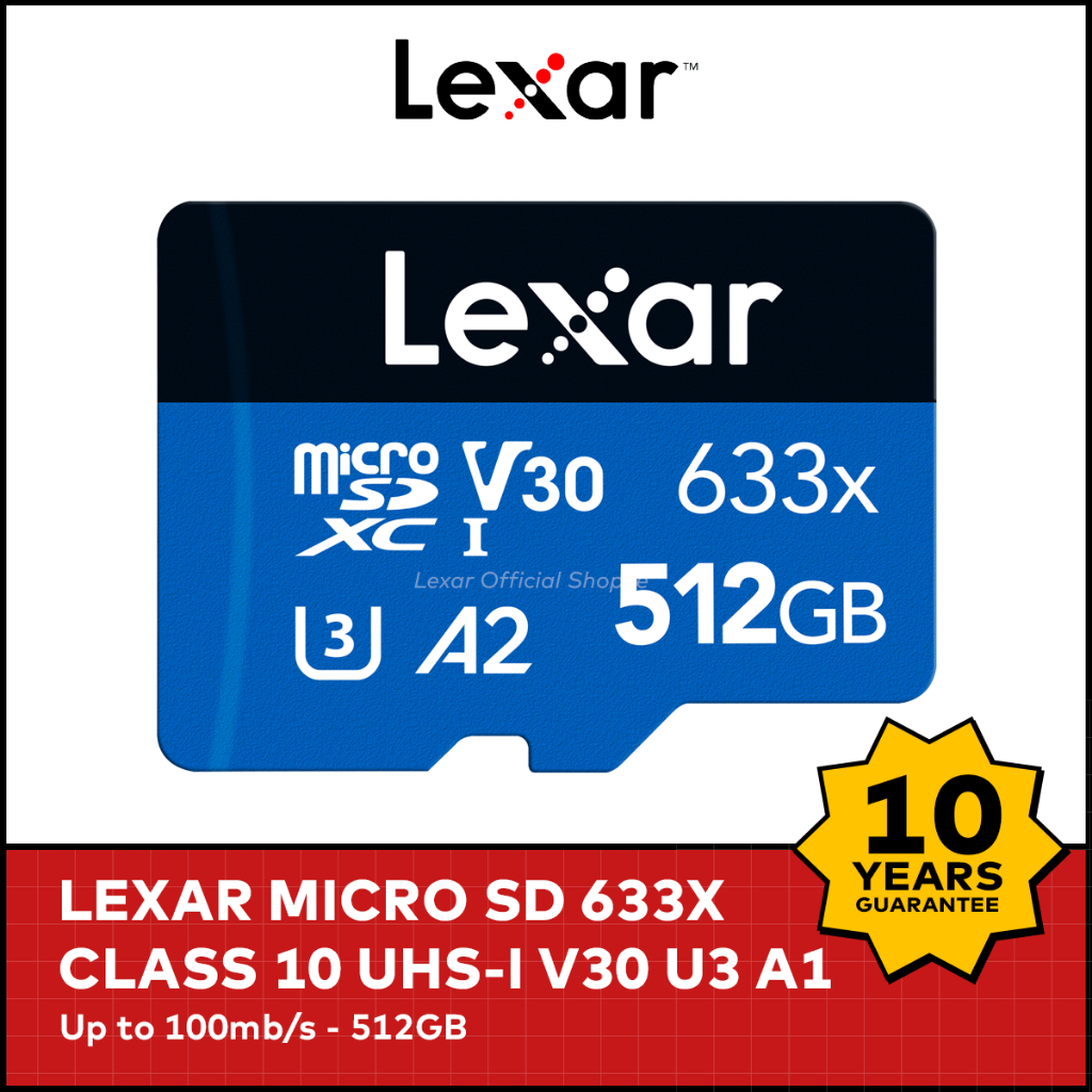 Jual Lexar Microsd High Performance 633x Up to 100Mb/s Original - 512GB ...