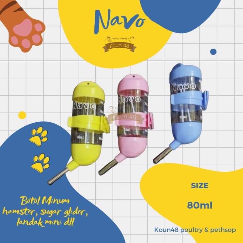 Jual Botol Minum Hamster 80ml Botol Minum Navo Tempat Minum Sugar ...