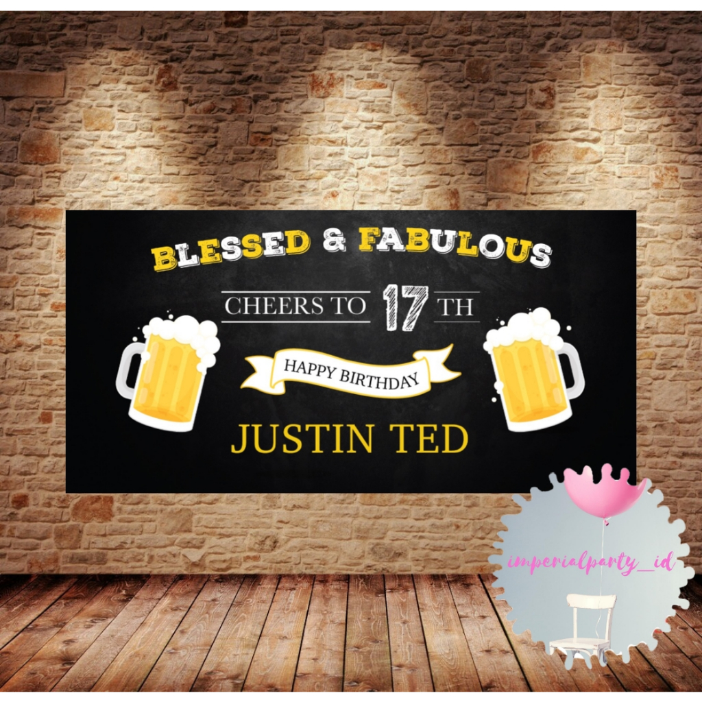 Jual Custom Backdrop Banner Spanduk Happy Birthday Dewasa Bir Beer ...