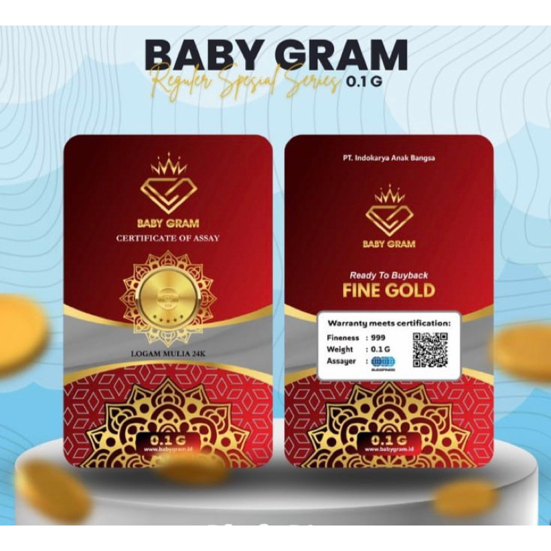 Jual Baby Gram Baby Gold 0,1 Gram Emas Mini Logam Mulia 24 Karat ...