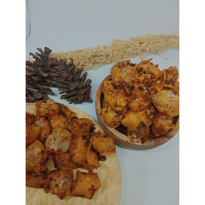 Jual [TOPLES 800 ML] SIOMAY KERING PEDAS DAUN JERUK || TOPING BOCI ...