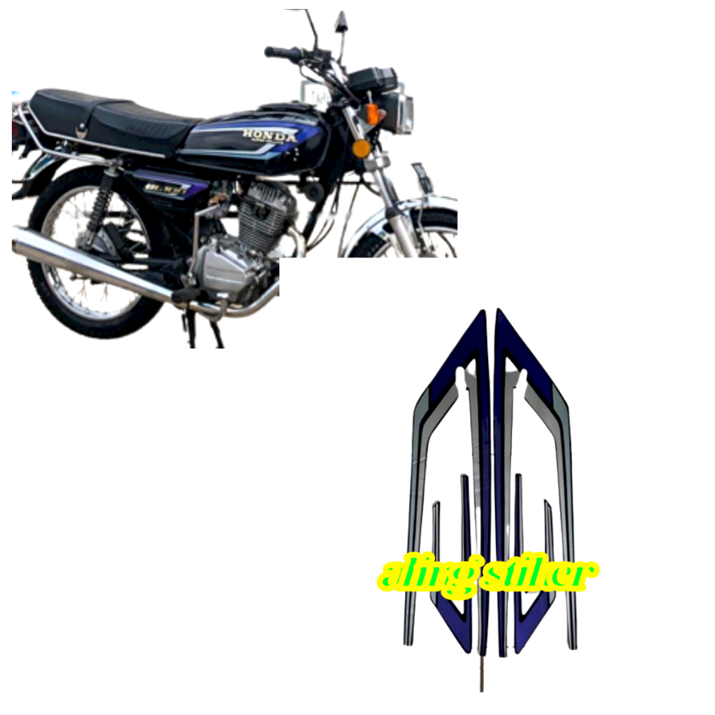 Jual STIKER STRIPING LIS LES BODY MOTOR HONDA GL 100 TAHUN 1994 BIRU ...