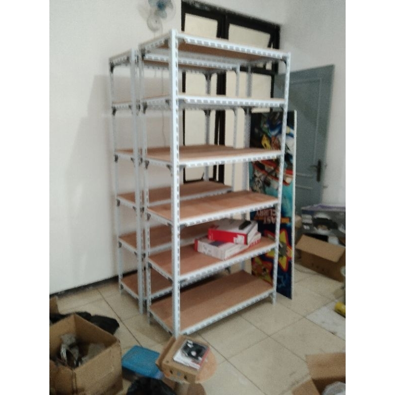 Jual rak besi siku alas triplek ukuran 30x100x200 susun 6 | Shopee ...